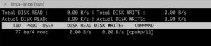 Examples of "iotop" command in Linux - Monitor disk input/output per ...